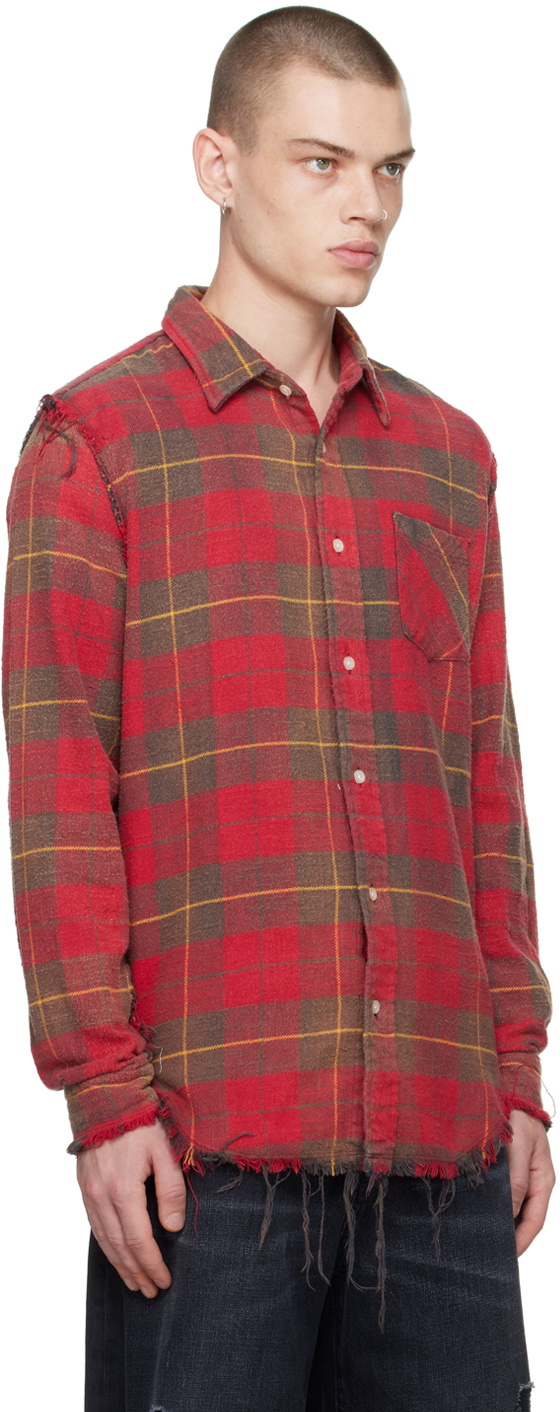 R13 Red Shredded Seam Shirt R13