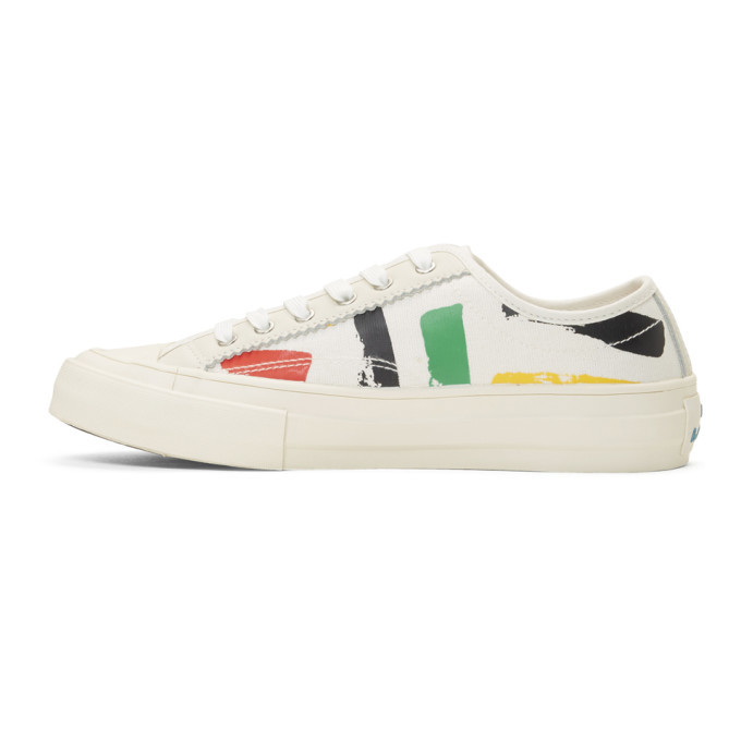 PS by Paul Smith White Painted Sports Stripes Fennec Sneakers PS by ...