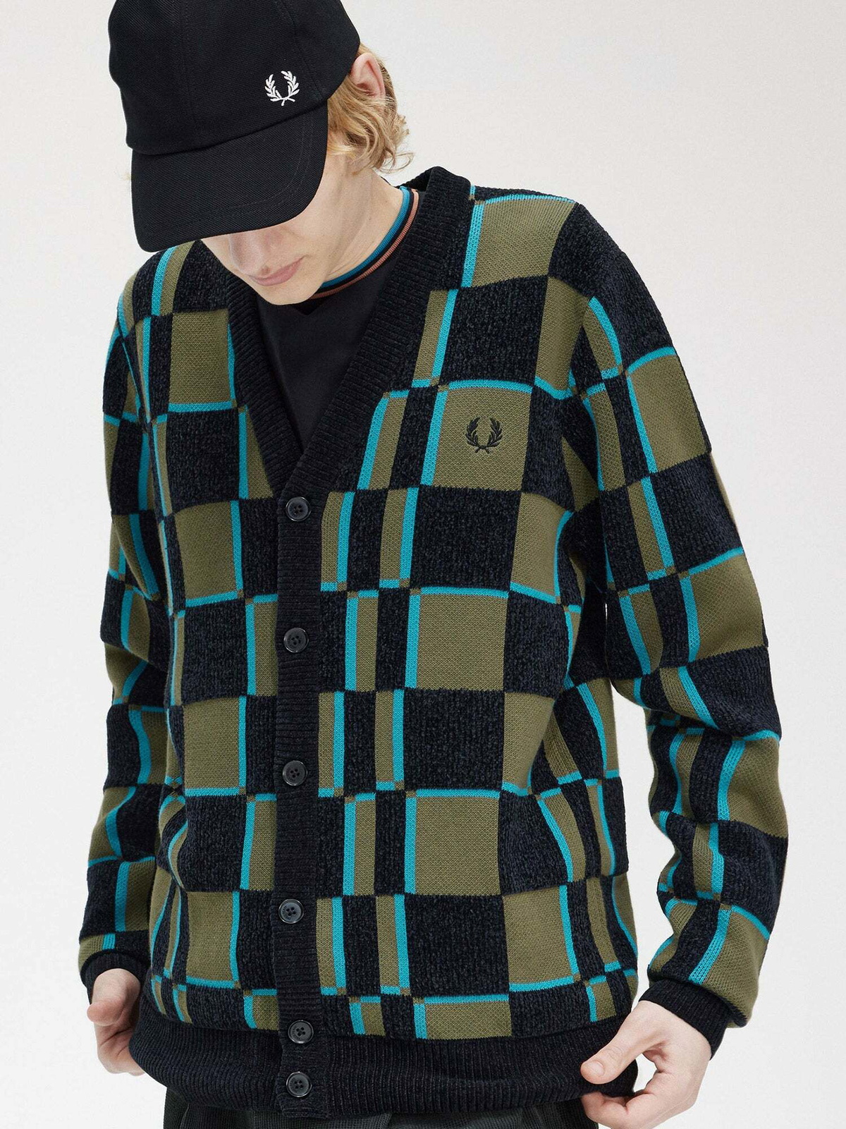 Fred Perry Cardigan Green Mens Fred Perry