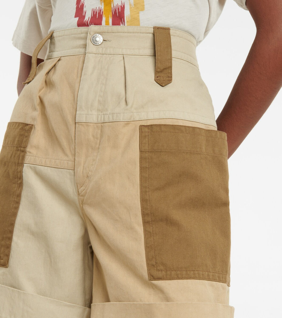 Marant Etoile Kalerna cotton and linen colorblocked shorts Isabel ...