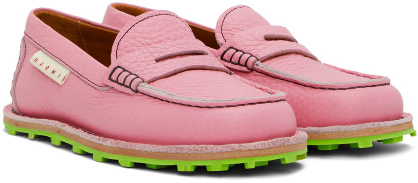 Marni Pink Leather Loafers Marni