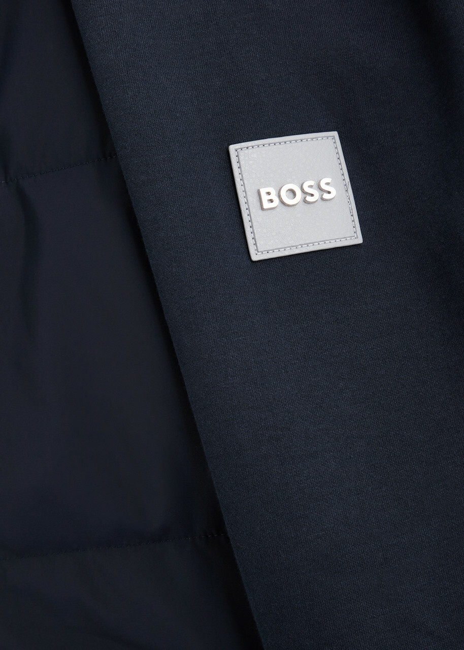Boss Quilted Shell and Jersey Jacket Navy BOSS