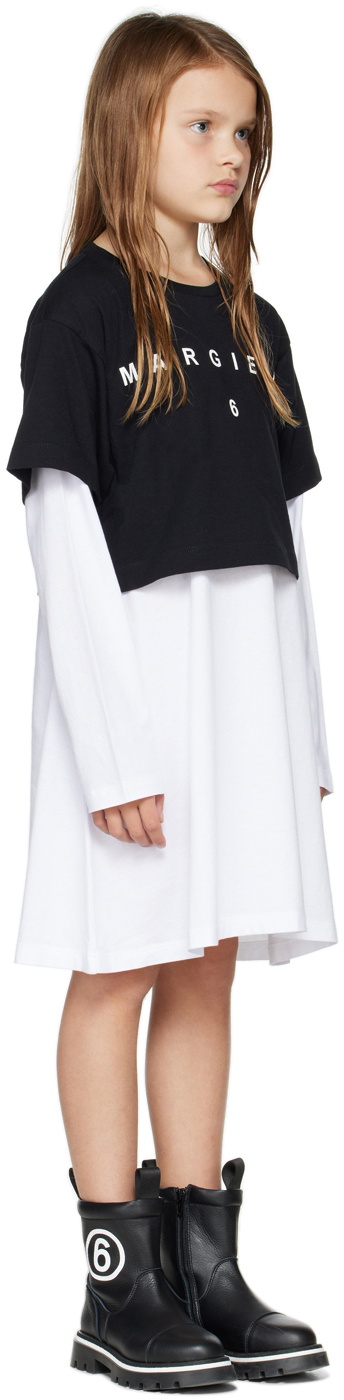 MM6 Maison Margiela Kids Black & White Layered Dress MM6 Maison Margiela
