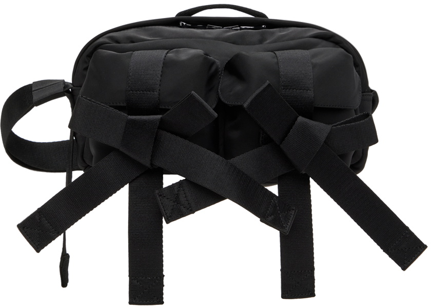 Simone Rocha Black Beaded Classic Bow Crossbody Bag Simone Rocha