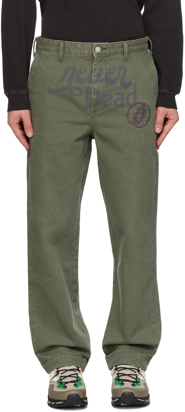 thisisneverthat Green 'Never Dead' Trousers thisisneverthat