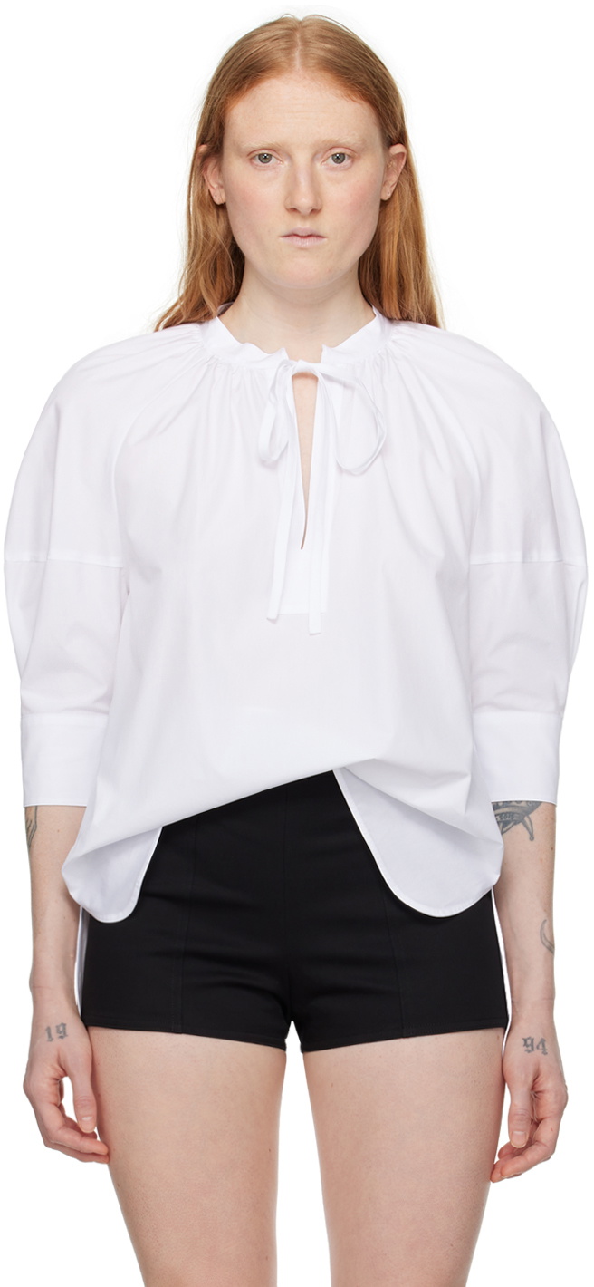 Max Mara White Puff Sleeve Blouse Max Mara