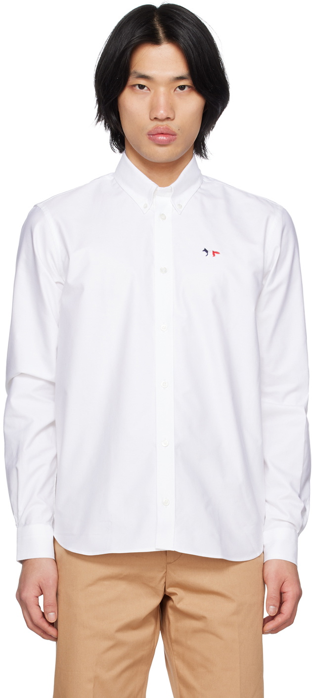 Maison Kitsuné White Tricolor Fox Shirt Maison Kitsune