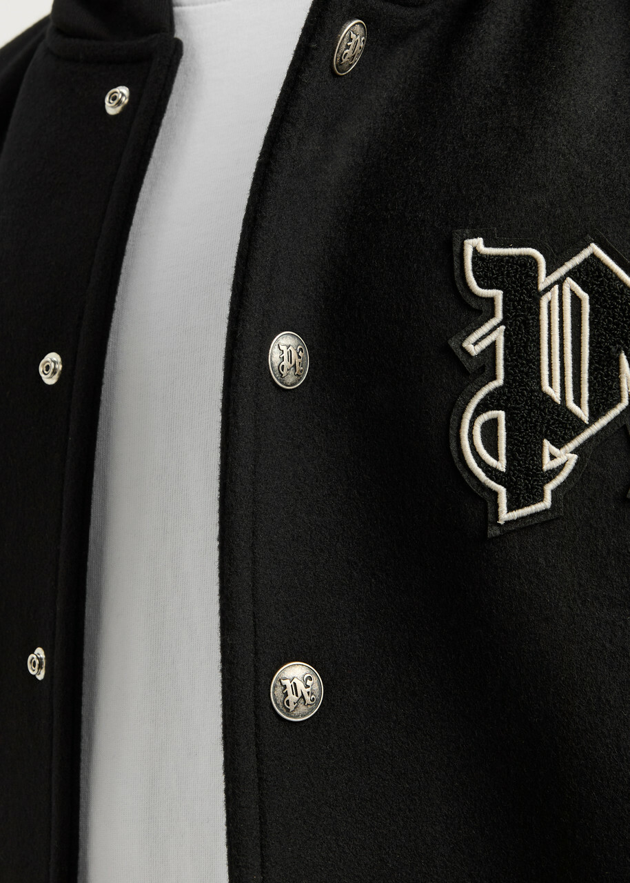 Palm Angels Vertigo Wool-blend Varsity Jacket Black Palm Angels