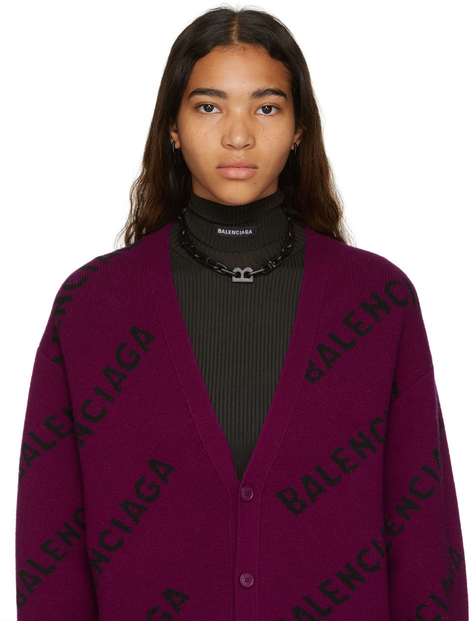 Balenciaga Black Thin B Chain Necklace Balenciaga