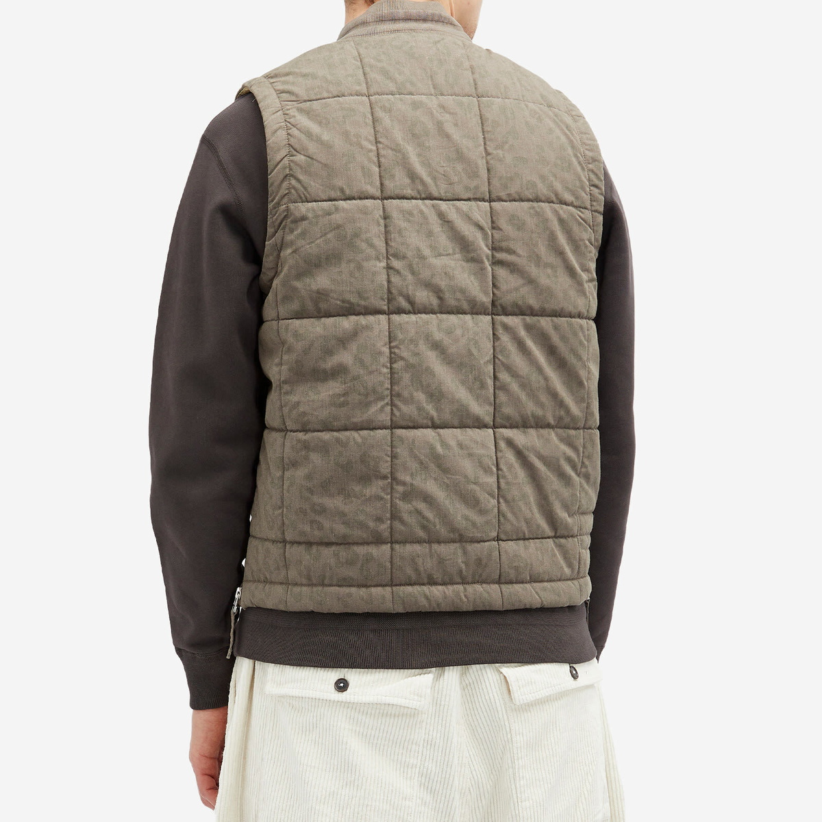 Universal Works Men's Leopard Poly Tech Carlton Gilet in Sand Universal ...