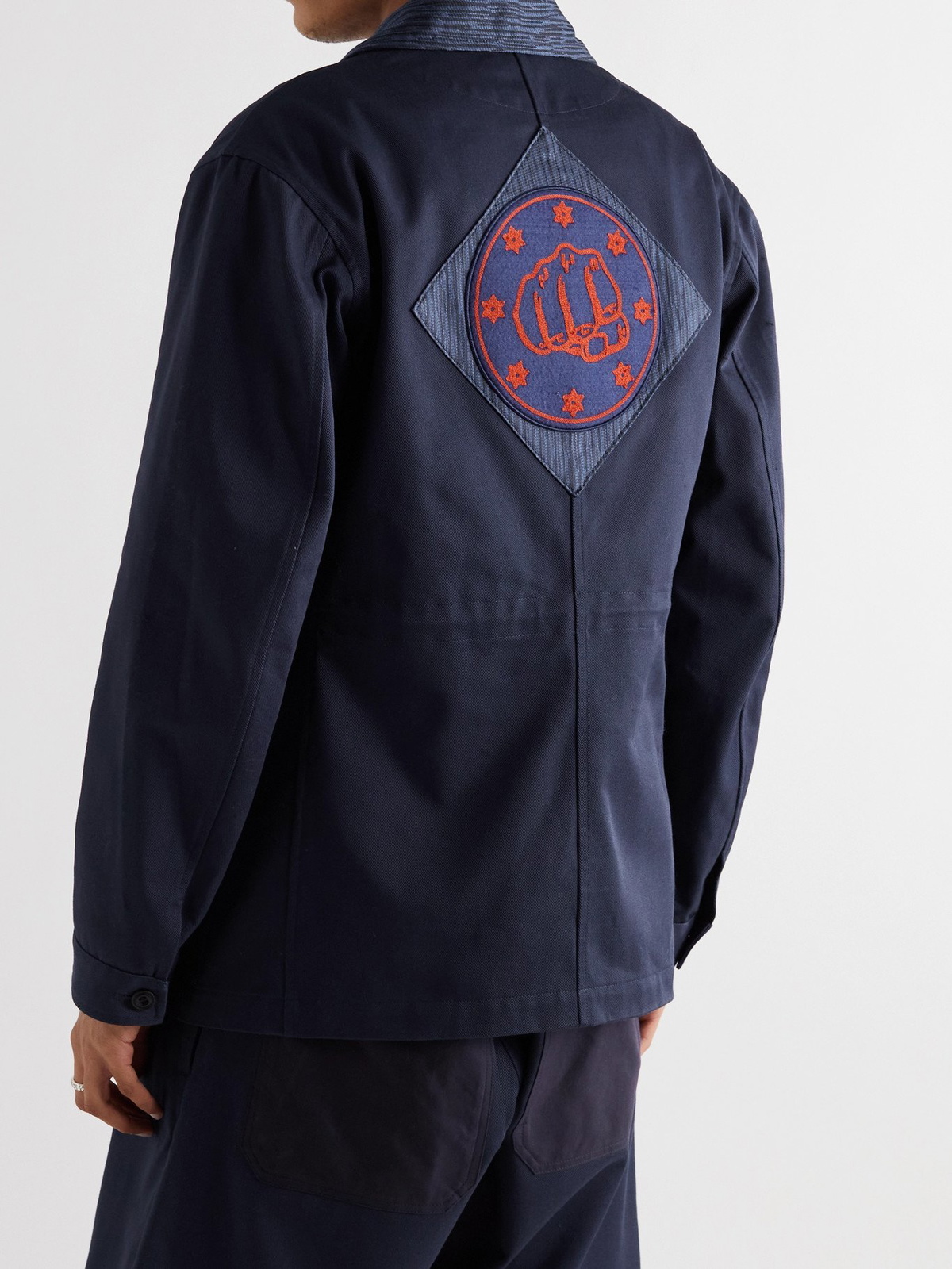 NICHOLAS DALEY - Appliquéd Cotton-Twill Field Jacket - Blue - UK/US 36 ...