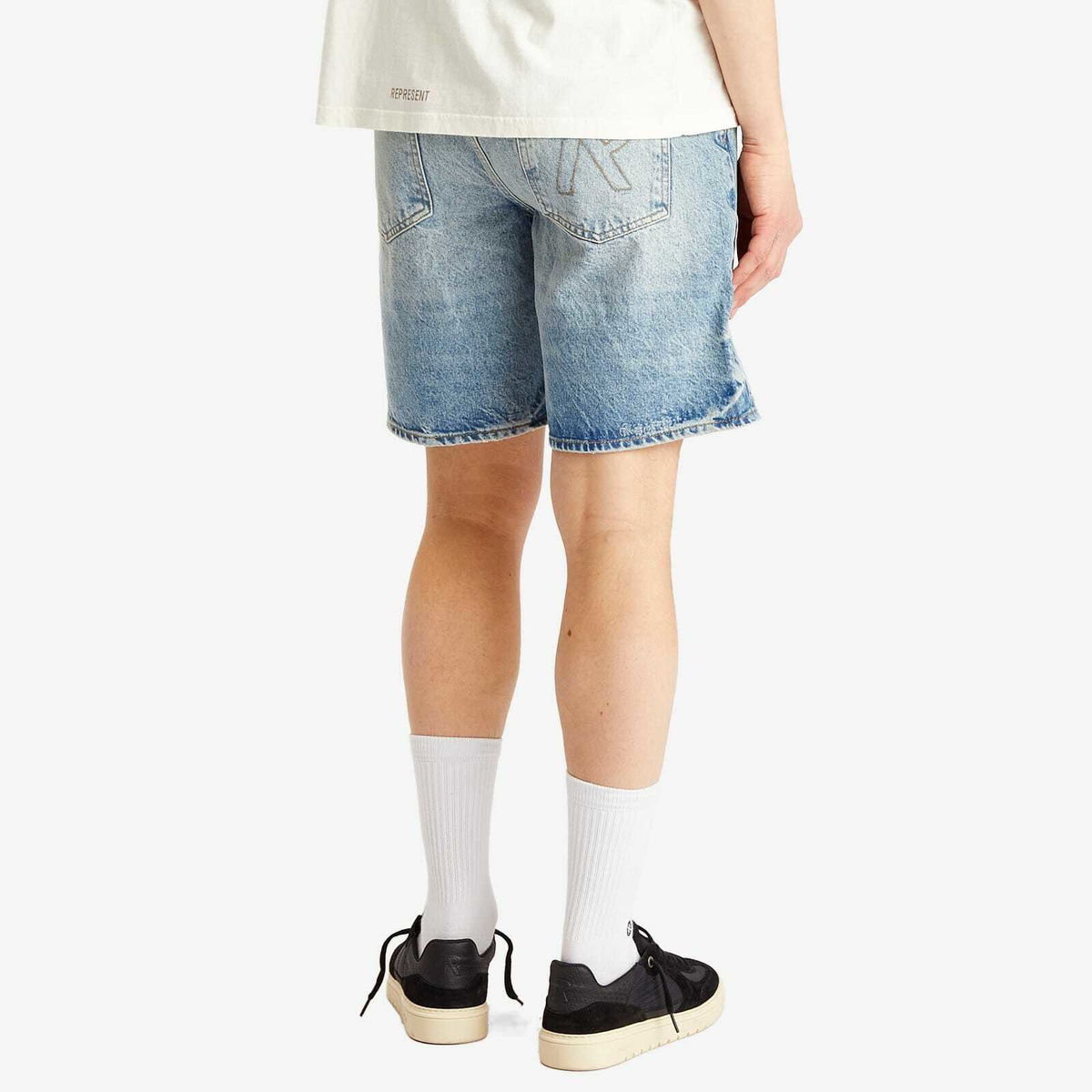 Represent Men's Tailored Denim Shorts in Blue Represent