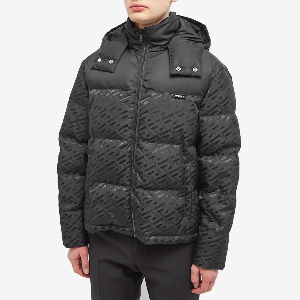 Versace Men's Logo Down Jacket in Black Versace