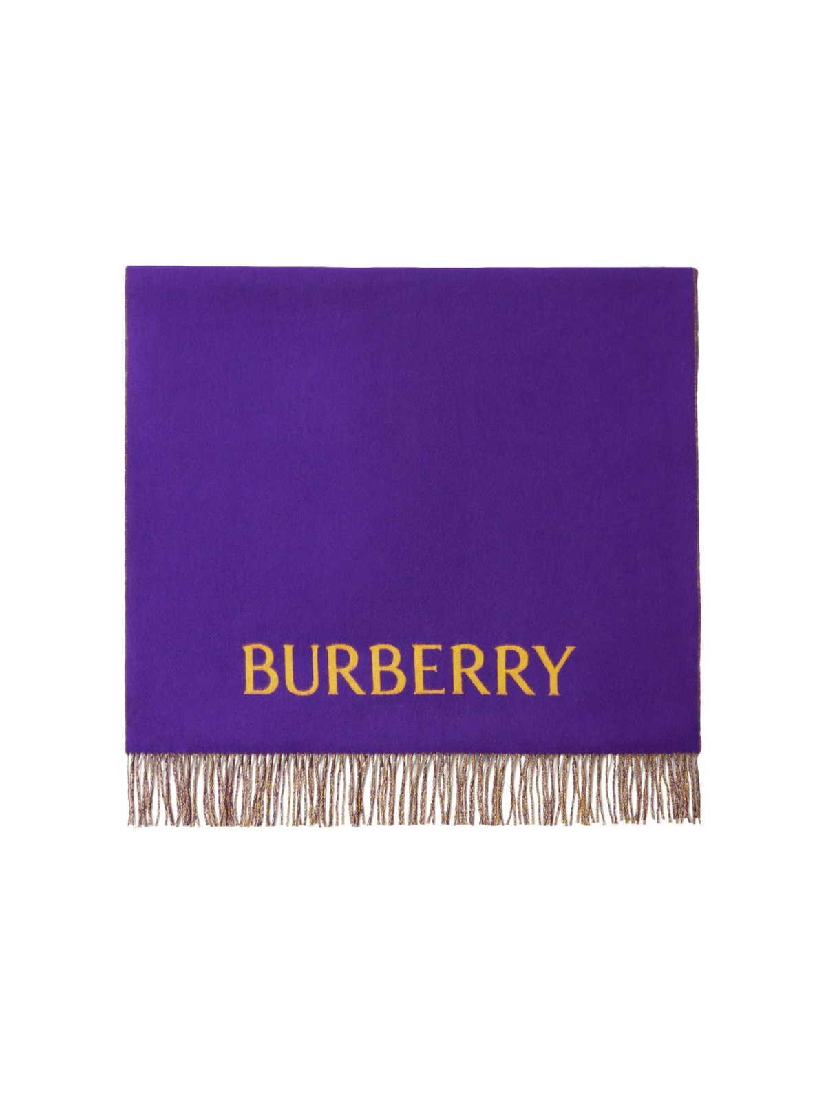 Burberry Logo Embroidered Fringed-edge Scarf Burberry