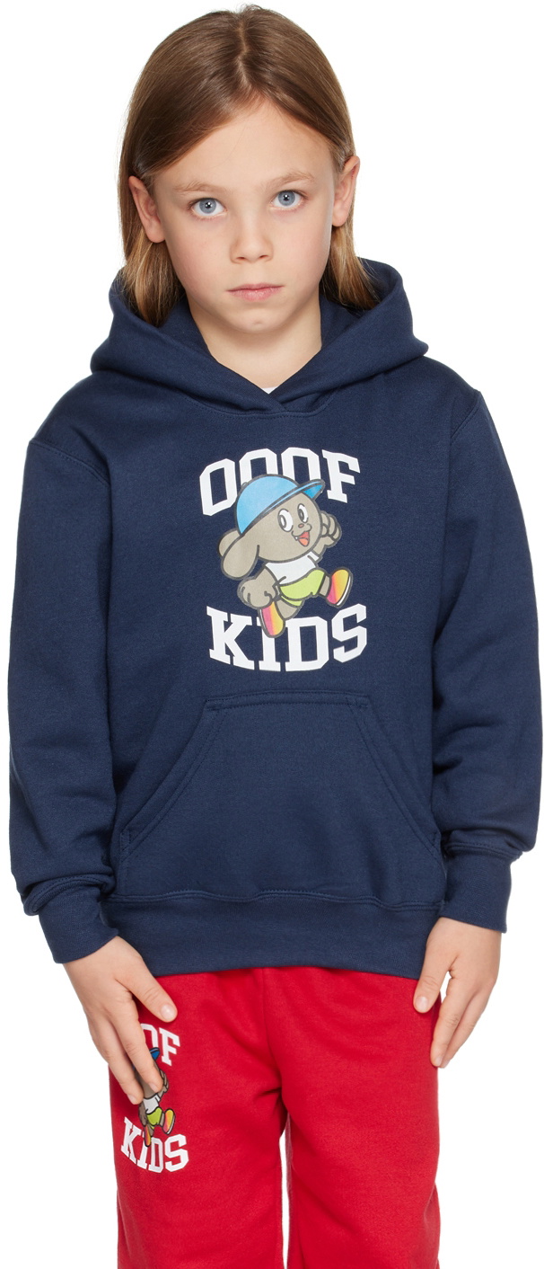 OOOF SSENSE Exclusive Kids Navy Printed Hoodie OOOF