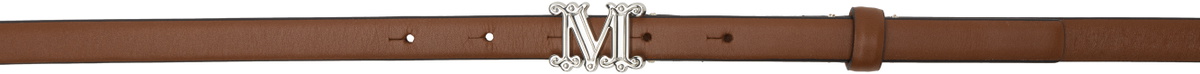 Max Mara Brown Leather Monogram Belt Max Mara