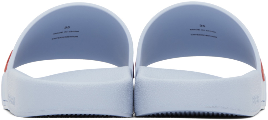 Burberry Blue Furley Slides Burberry