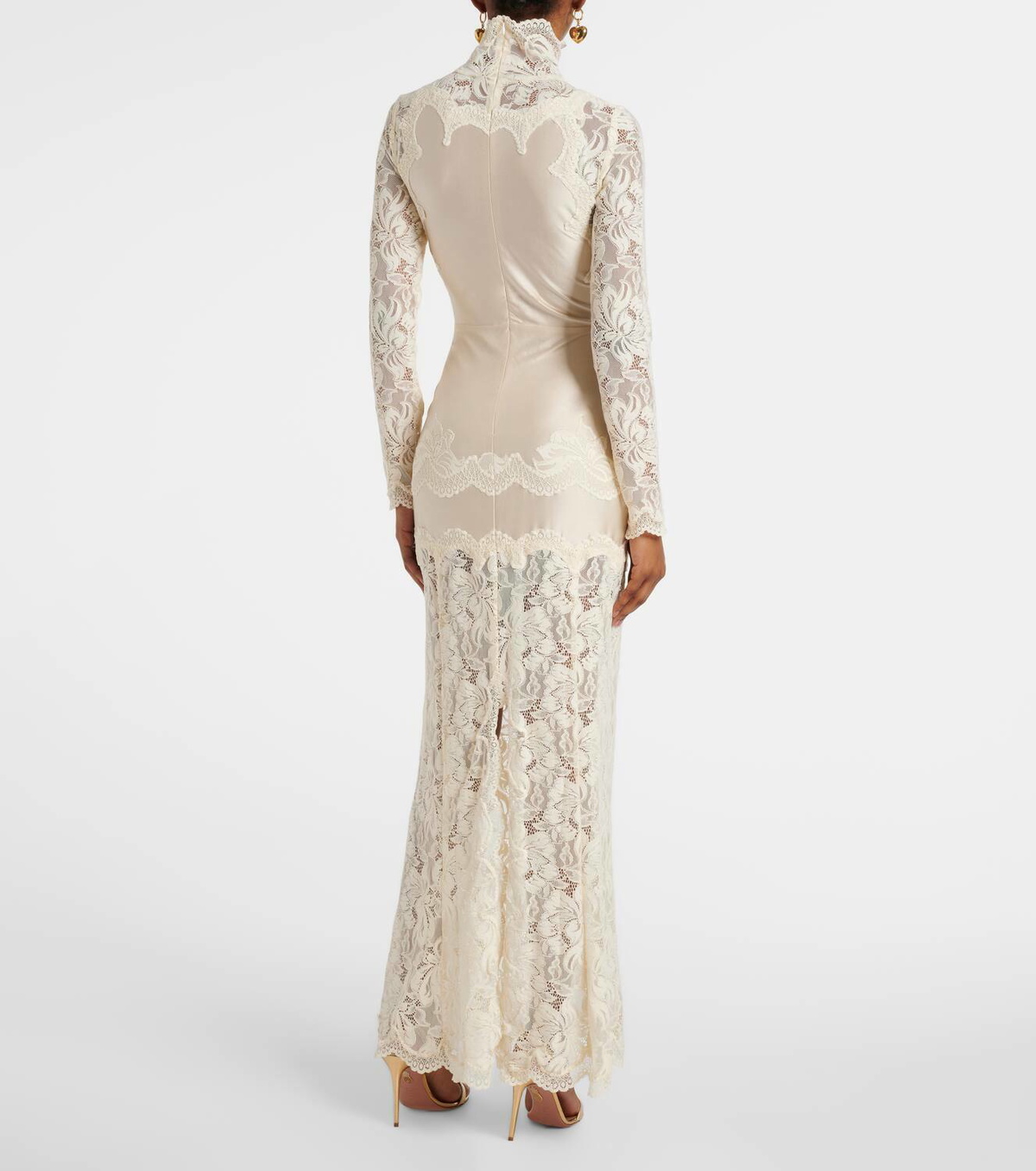 Rabanne Lace-trimmed maxi dress Paco Rabanne