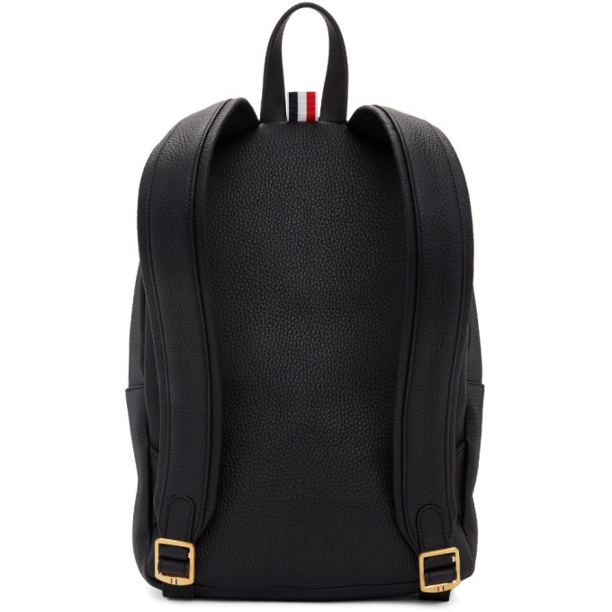 Thom Browne Black Leather Small Unstructured Backpack Thom Browne