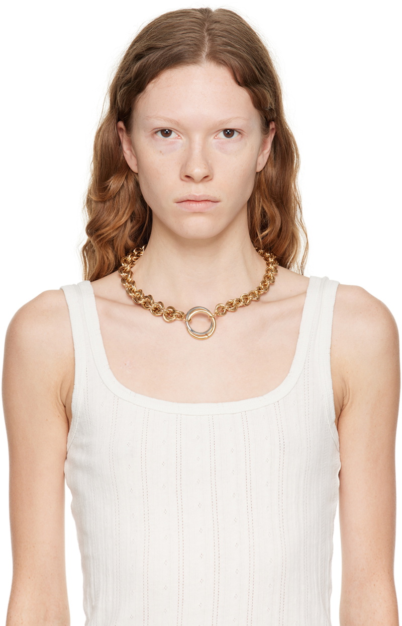 JW Anderson Gold Oversized Loops Necklace JW Anderson