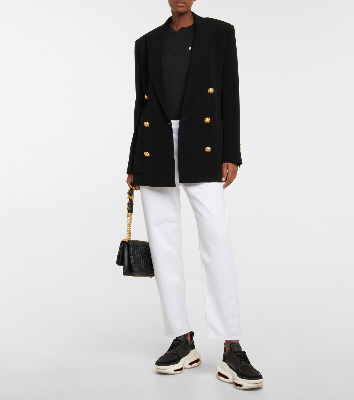 Balmain - BBold leather-trimmed sneakers Balmain
