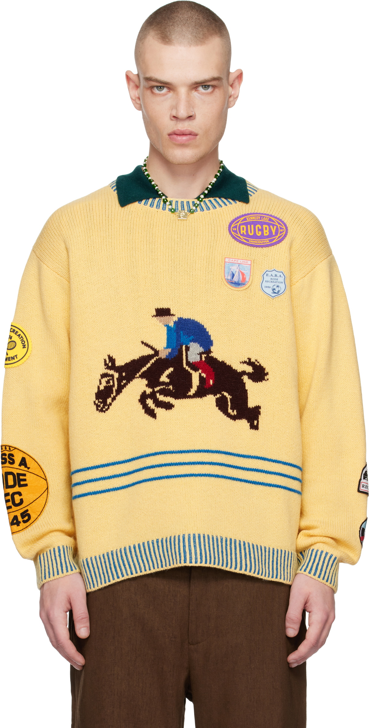 Bode Yellow Jockey Sweater Bode