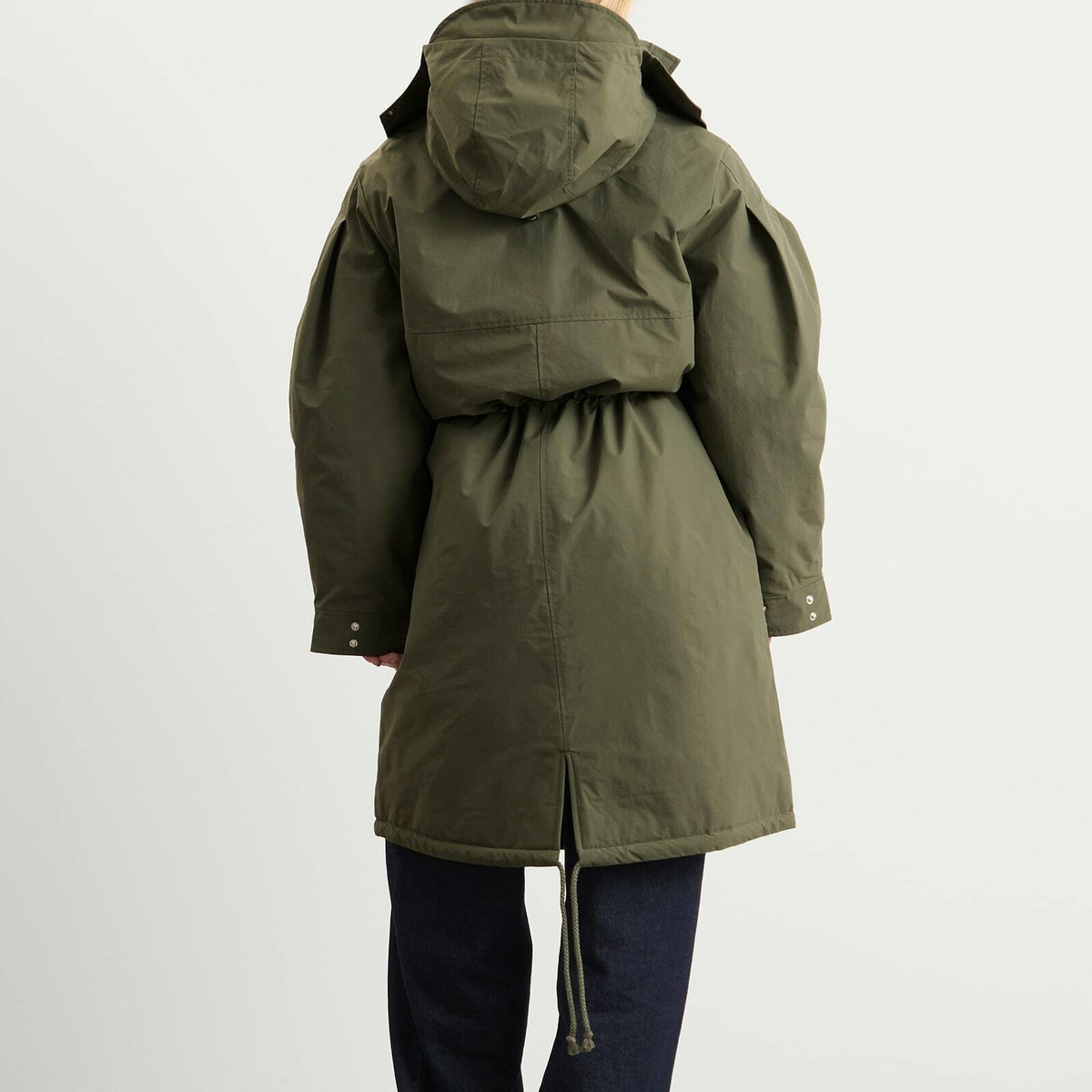 GANNI Women's Ripstop Tri-Layer Parka Jacket Coat in Kalamata GANNI