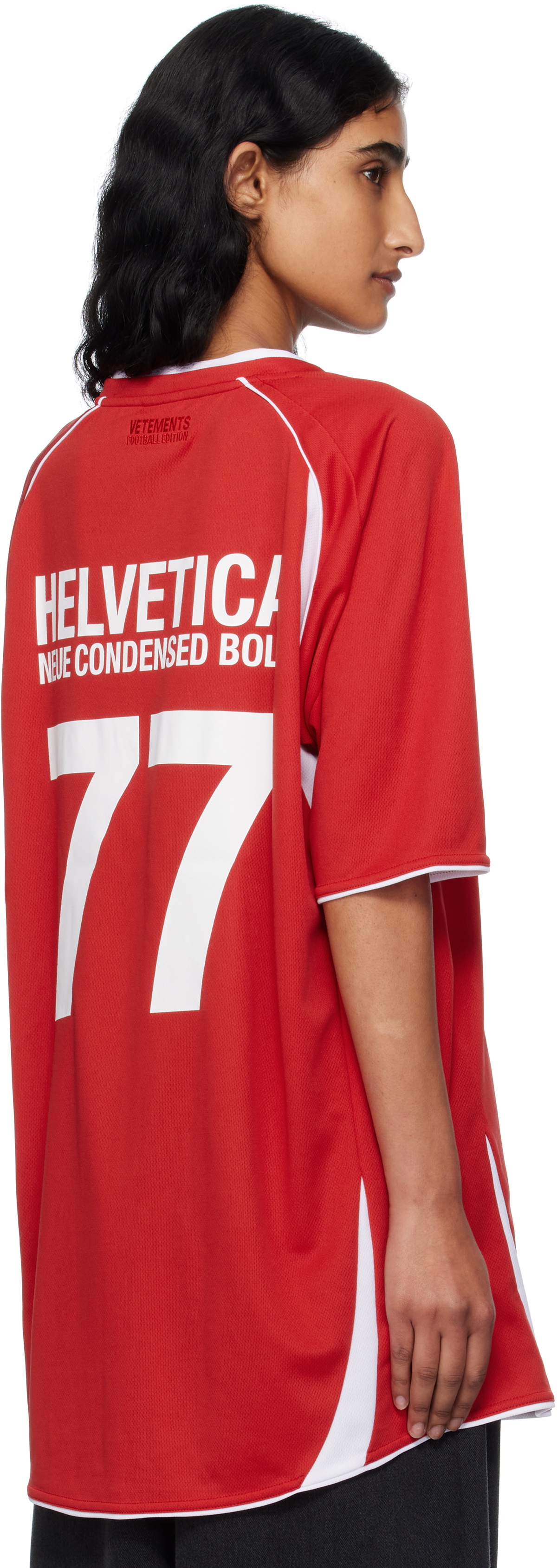 VETEMENTS Red 'Trademark' Football Jersey Vetements