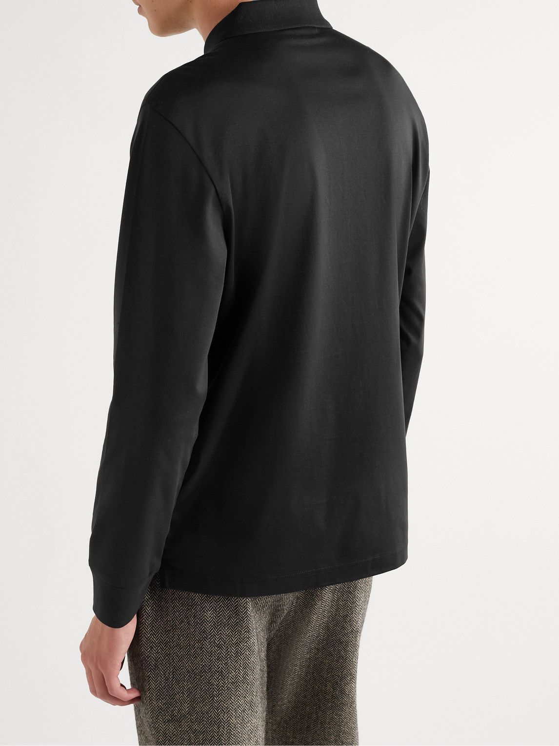 Club Monaco - Cotton-Jersey Polo Shirt - Black Club Monaco