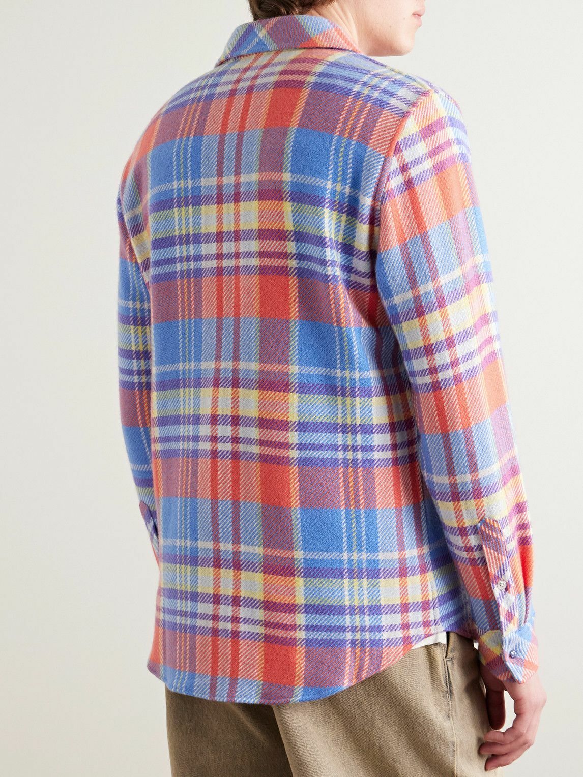 God's True Cashmere - Creator Checked Cashmere Shirt - Red God's True ...