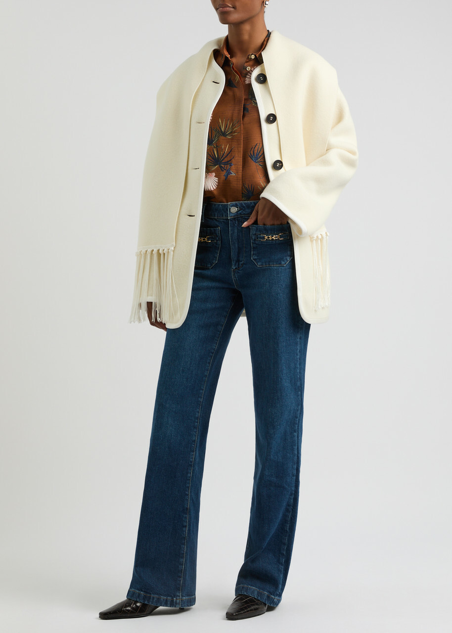 Forte_forte The Sacred Forrest Printed Satin Shirt Brown Forte Forte