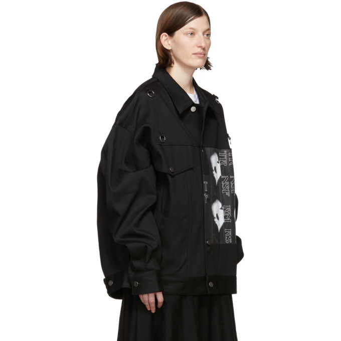 Raf Simons Black Denim Oversized Head Jacket Raf Simons