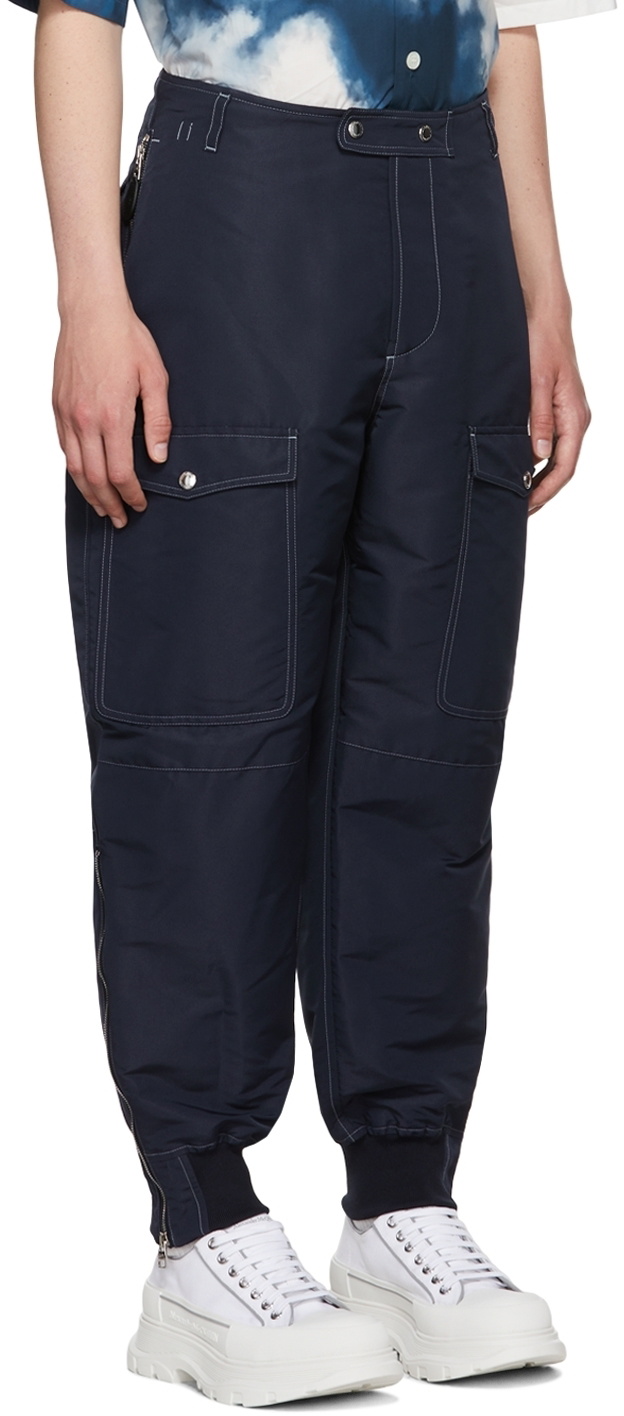 Alexander McQueen Navy Recycled Polyester Cargo Pants Alexander McQueen