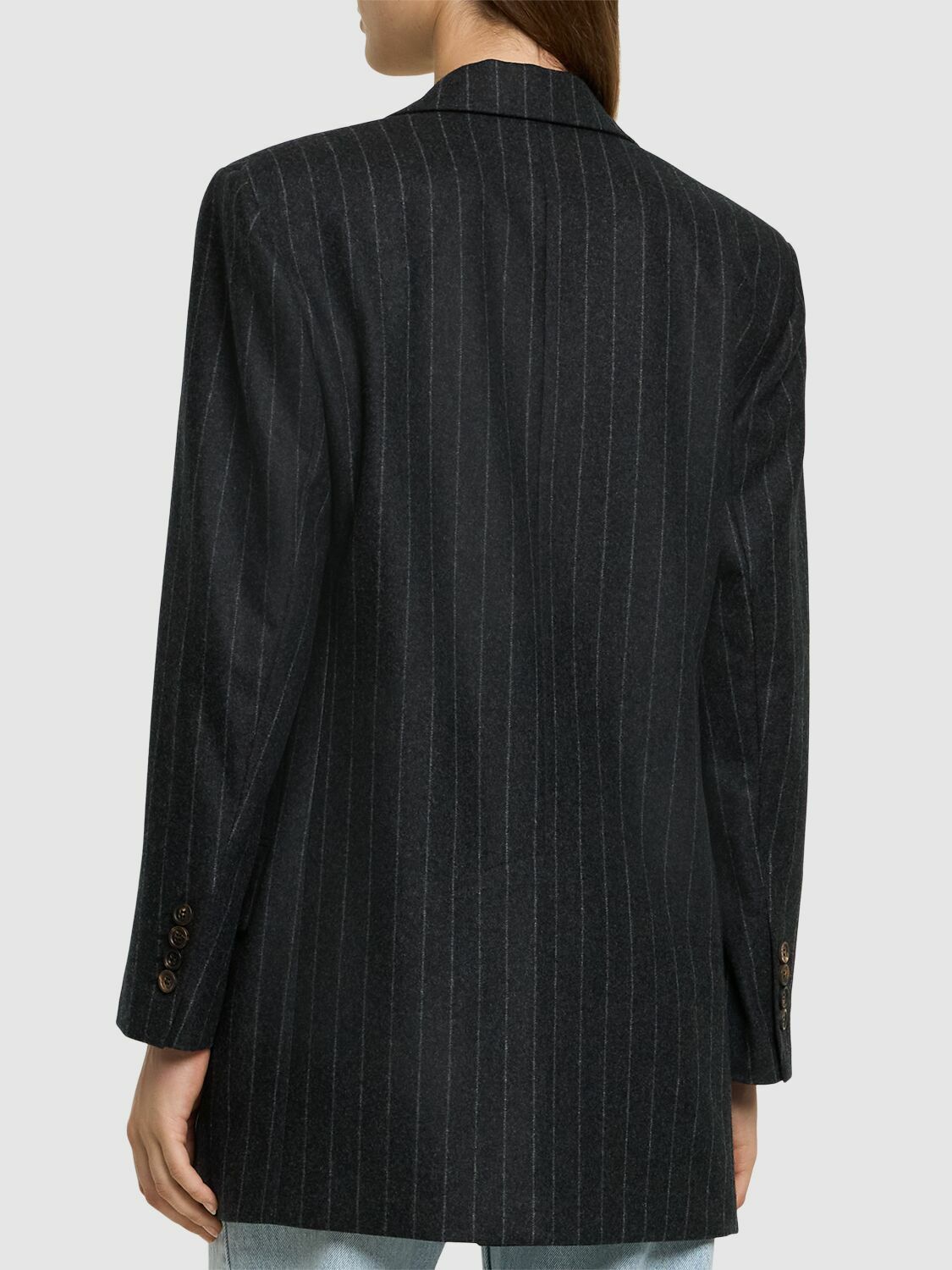 BRUNELLO CUCINELLI Pinstripe Wool Flannel Blazer Brunello Cucinelli