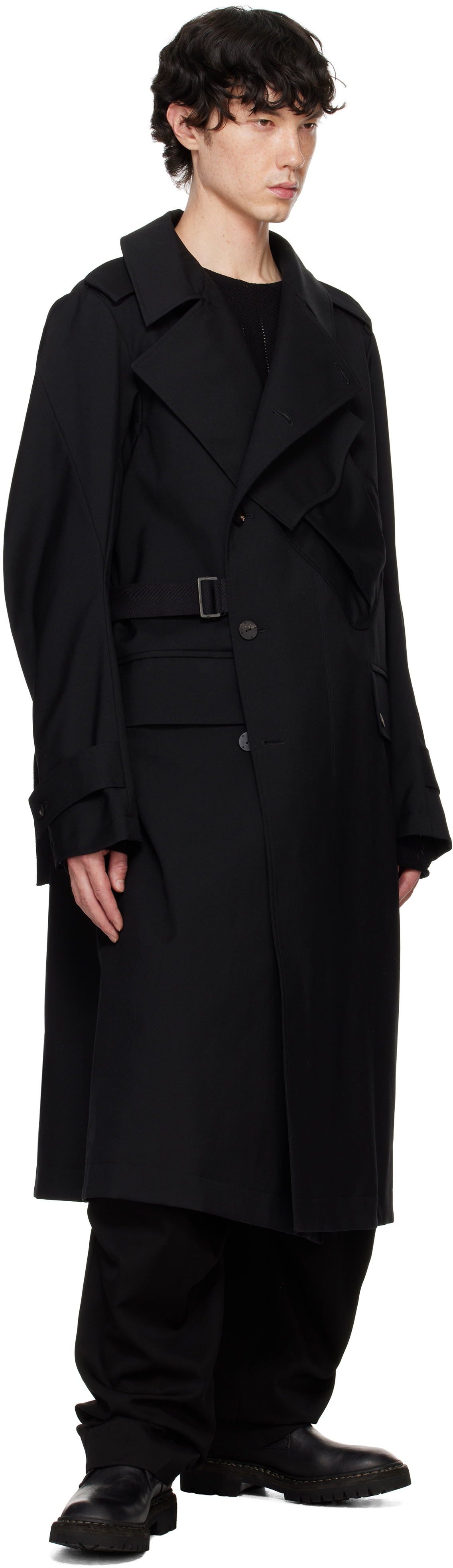 DEVOA Black Baggy Trousers