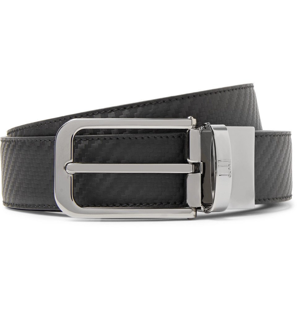 Dunhill - 3cm Black and Dark-Brown Reversible Chassis Leather Belt ...