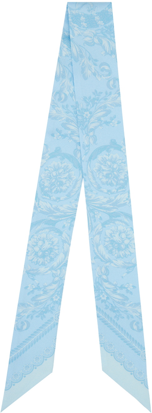 Versace Blue Barocco Scarf Versace