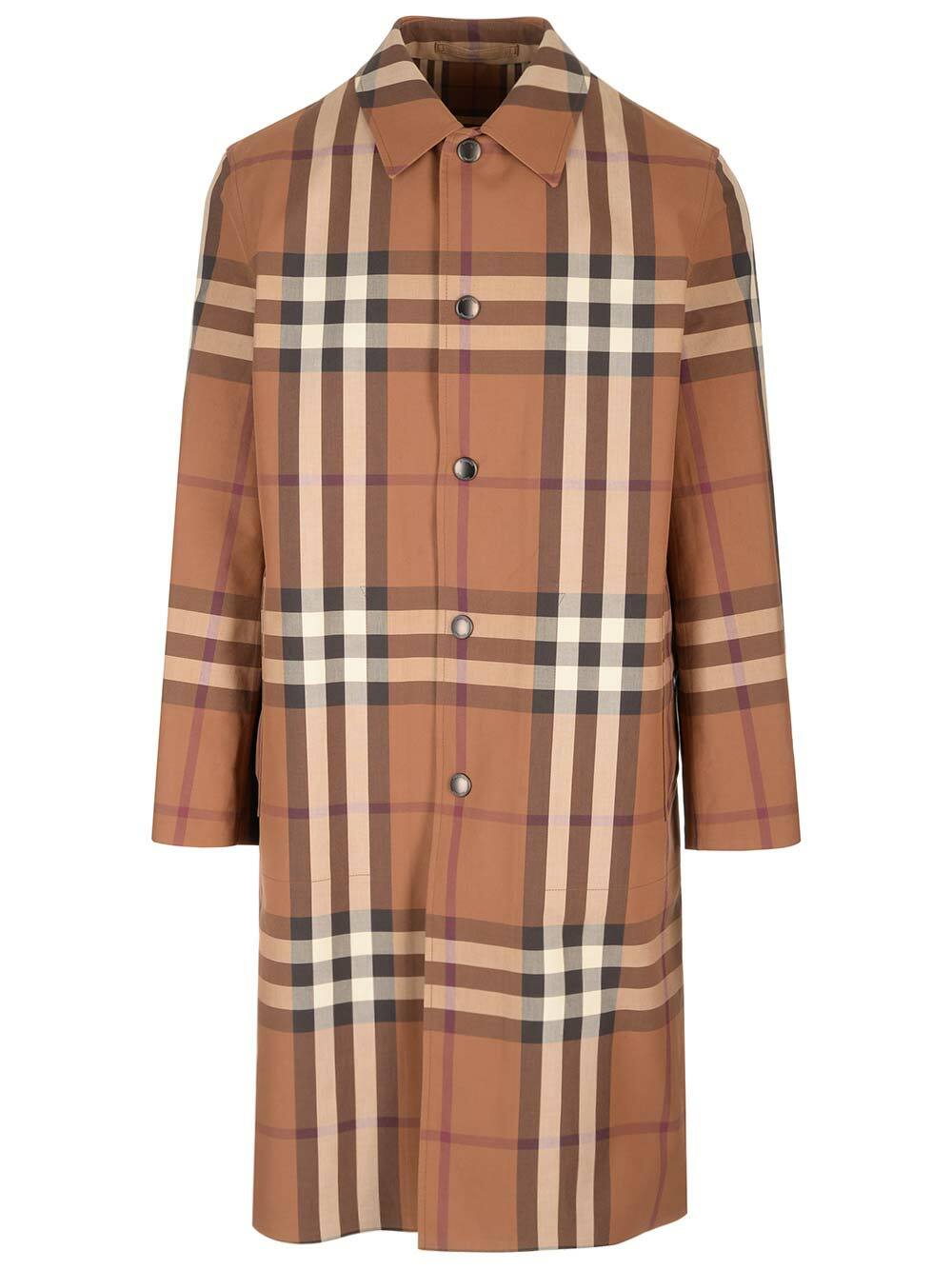 Burberry Reversible Trench Coat With Check Motif Burberry