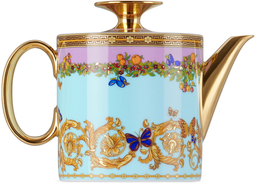 Versace Blue Rosenthal 'Le Jardin' Teapot Versace