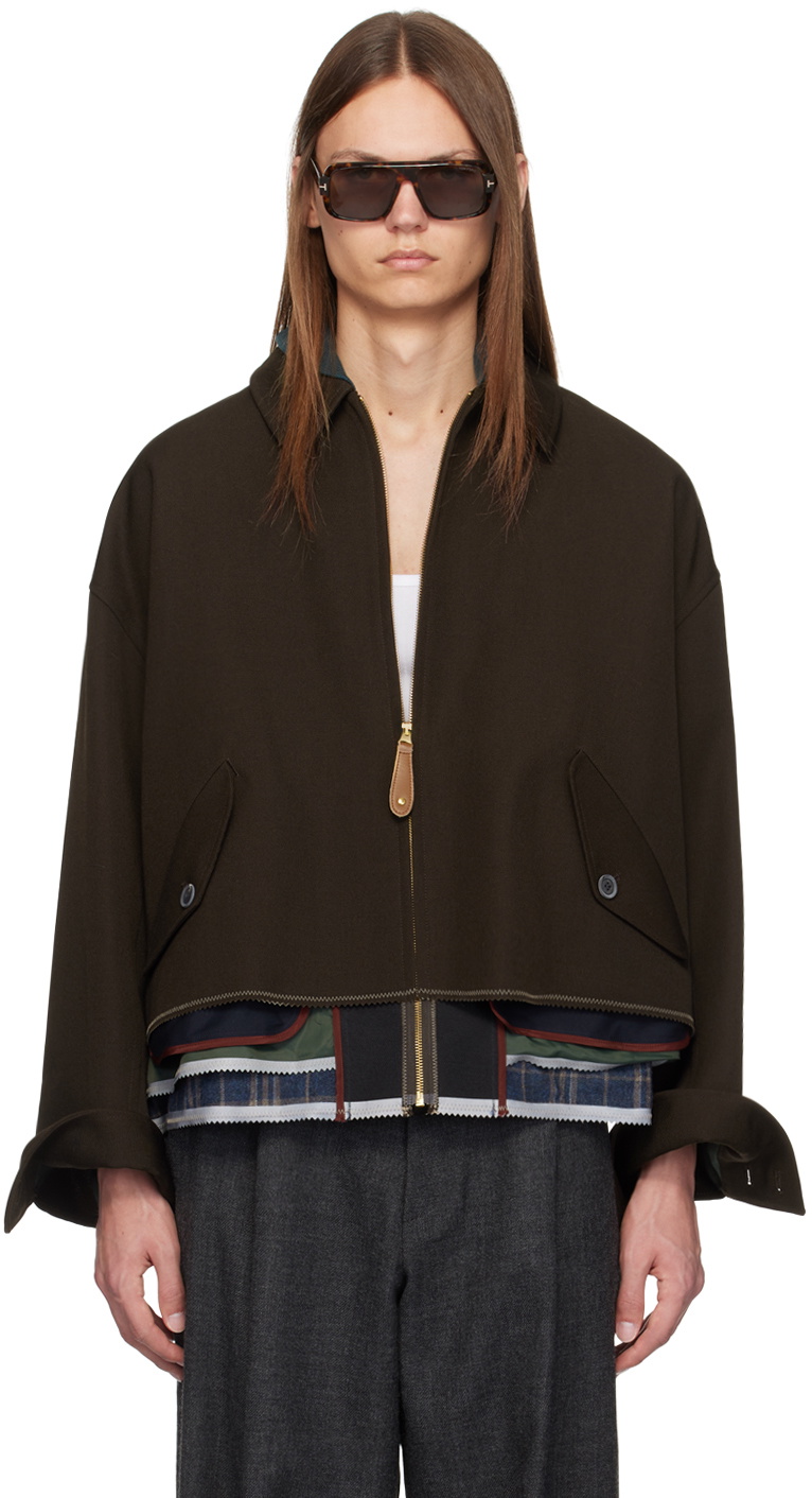 kolor Brown Wool Multi Hem Jacket Kolor