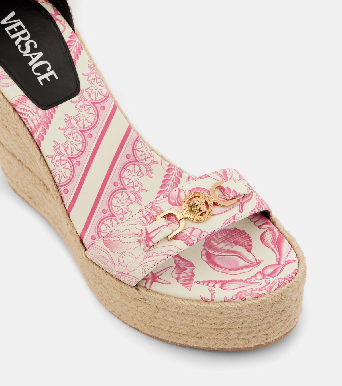 Versace Medusa '95 leather espadrille wedges Versace