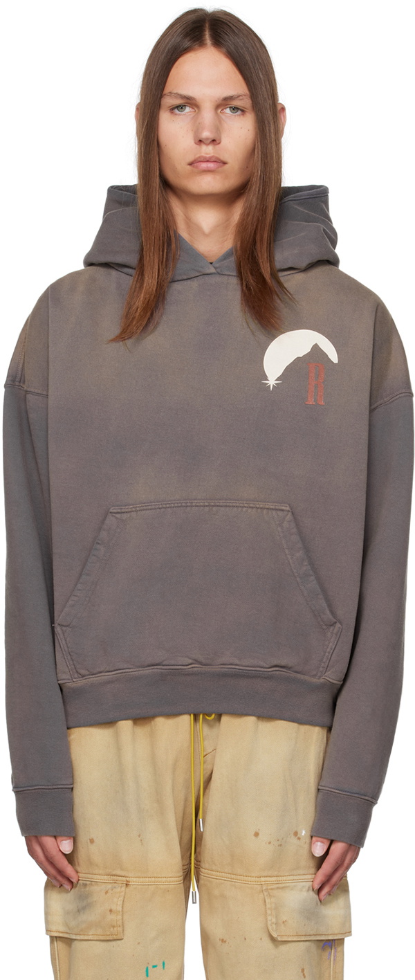 Rhude Gray Moonlight Stamp Hoodie Rhude