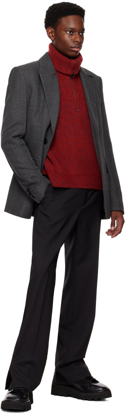 Wooyoungmi Red Half-Zip Sweater Wooyoungmi