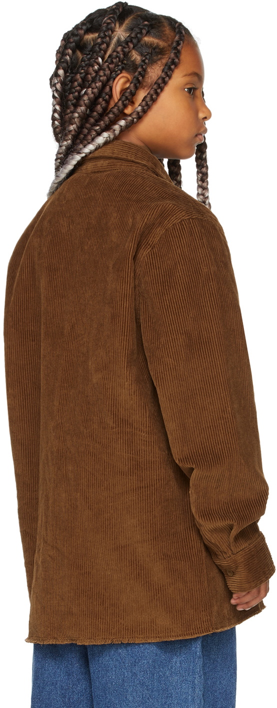 drew house SSENSE Exclusive Kids Brown Painted Mascot Shirt drew house