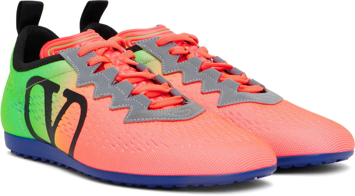 Valentino Garavani Green & Orange Chromathon Sneakers Valentino Garavani