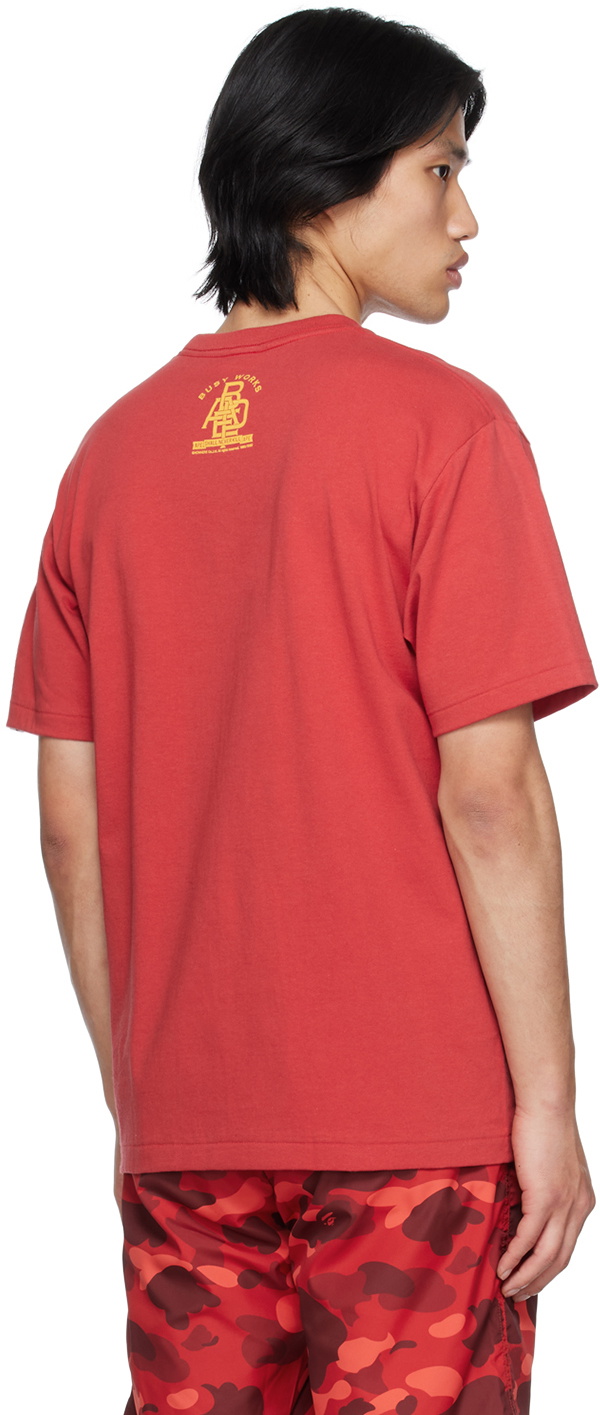BAPE Red Printed T-Shirt A Bathing Ape