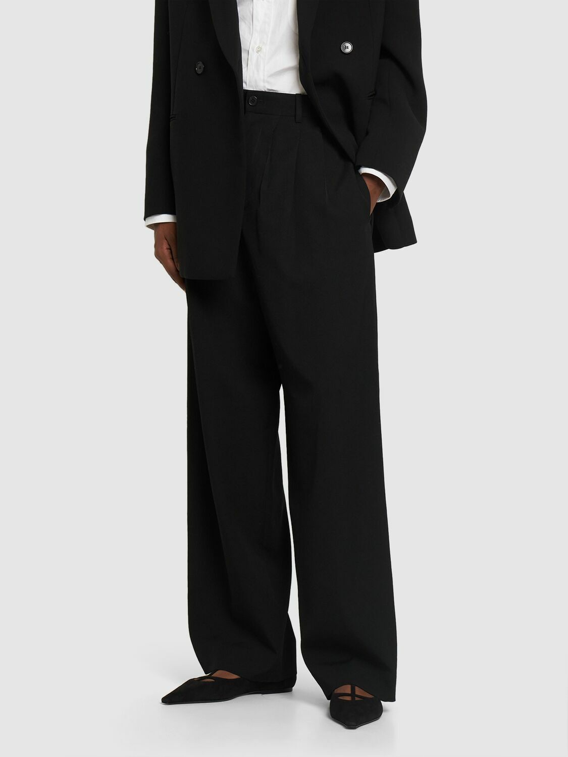 THE ROW - Cyd Suede Ballerina Flats The Row