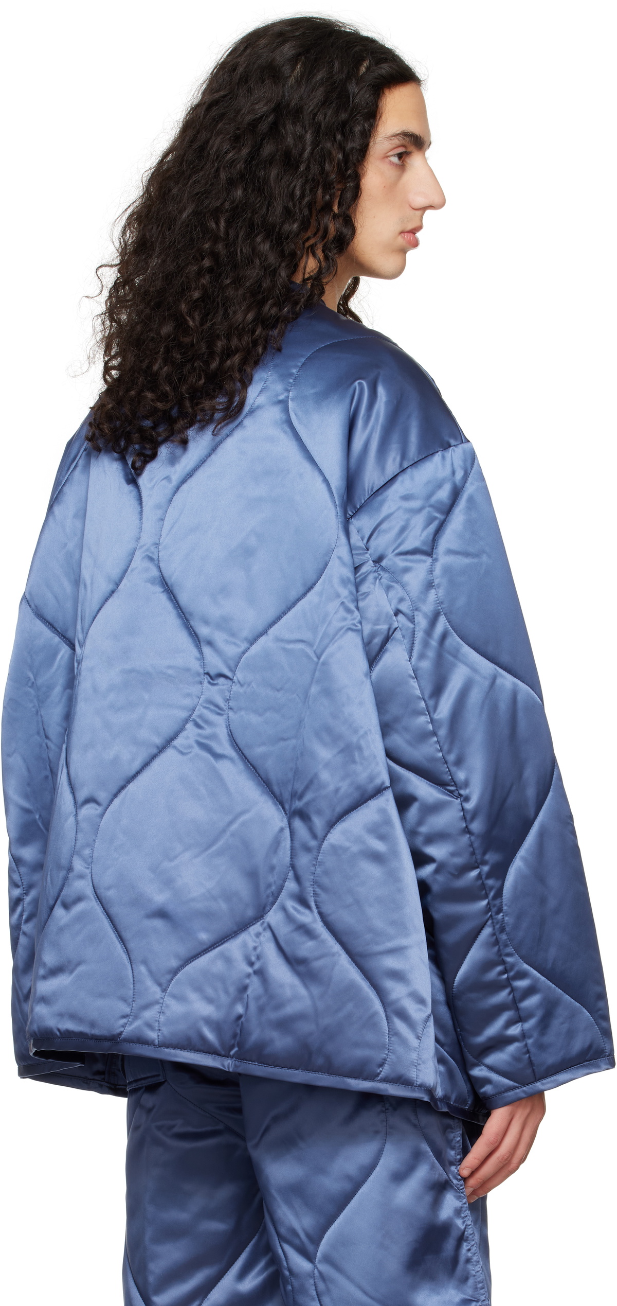 JW Anderson Navy Oversized Quilted Jacket JW Anderson