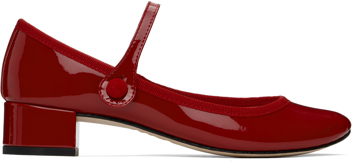 Repetto Red Rose Mary Jane Heels Repetto
