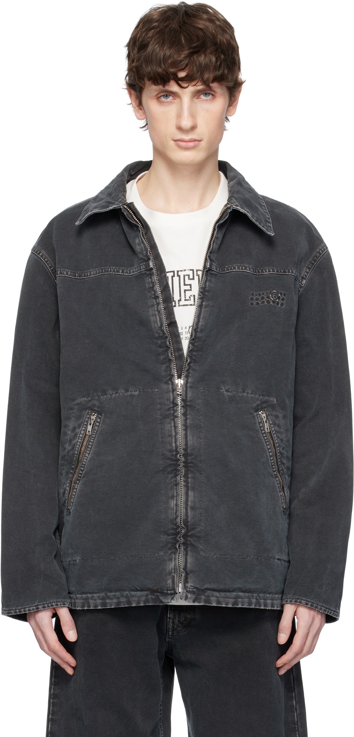 MM6 Maison Margiela Black Sports Jacket MM6 Maison Margiela